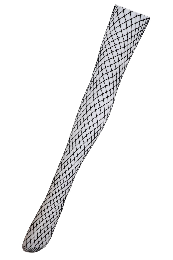Ciorapi cu banda, tip plasa, Stockings, Fishnet, NO8799, One Size INTL ...