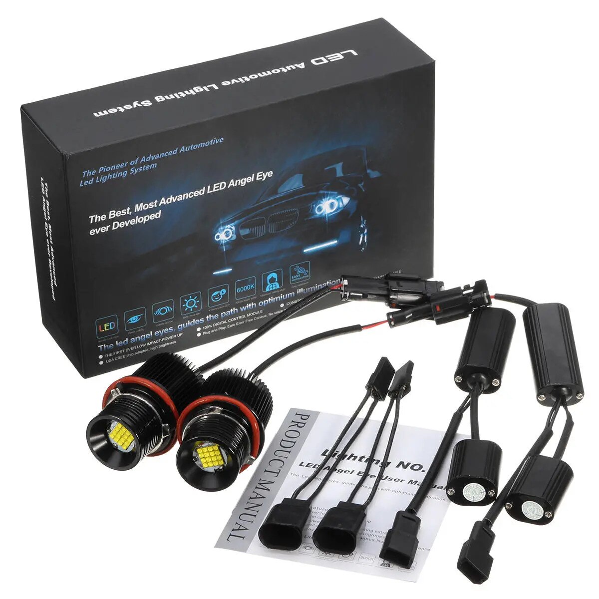 Комплект LED маркери Angel Eyes 80W DRL E60 E61 E63 64 65 66 E87 E39 E83 E53 - eMAG.bg