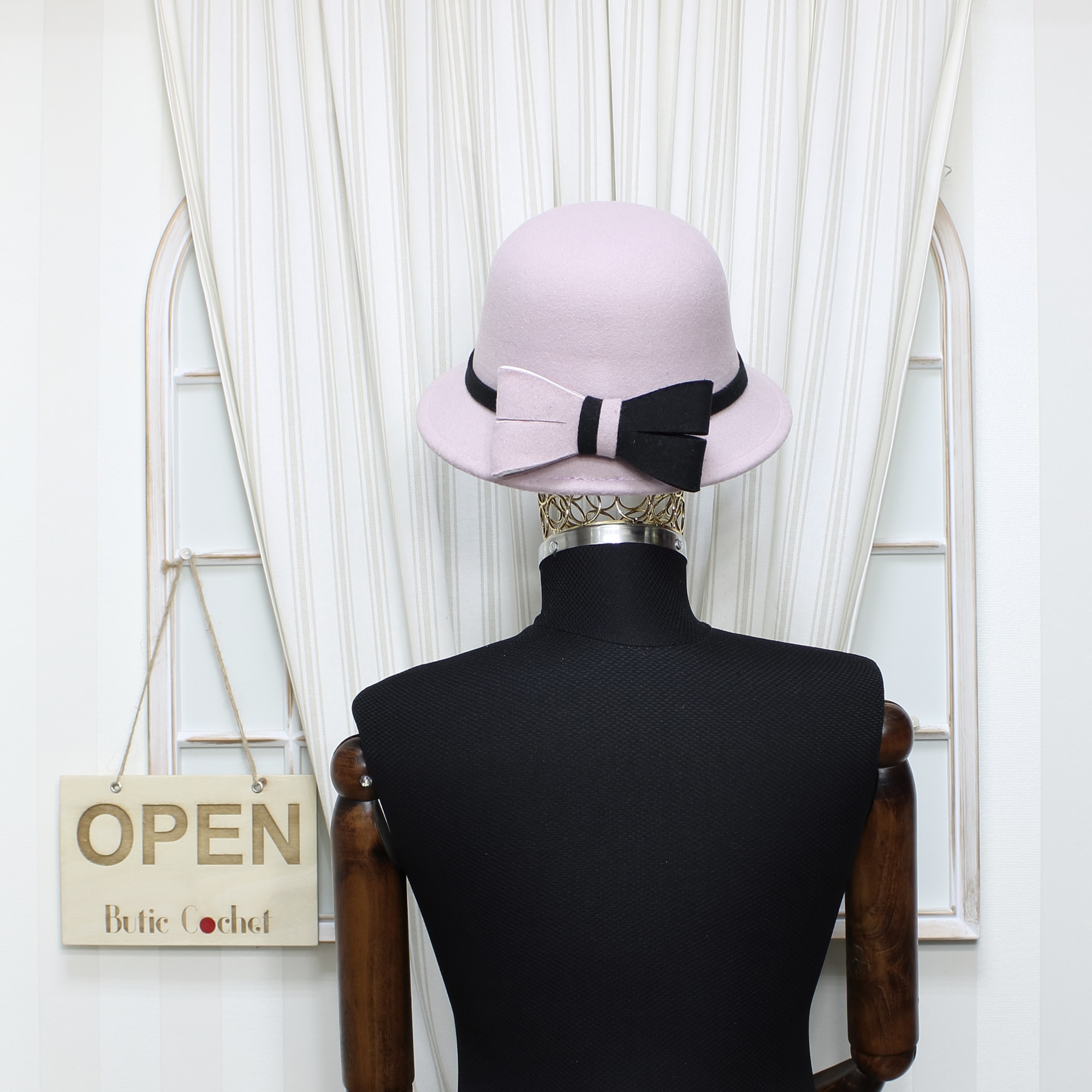 Palarie dama, marime 57 reglabila, ButicCochet, 20% lana 80 acryl ...