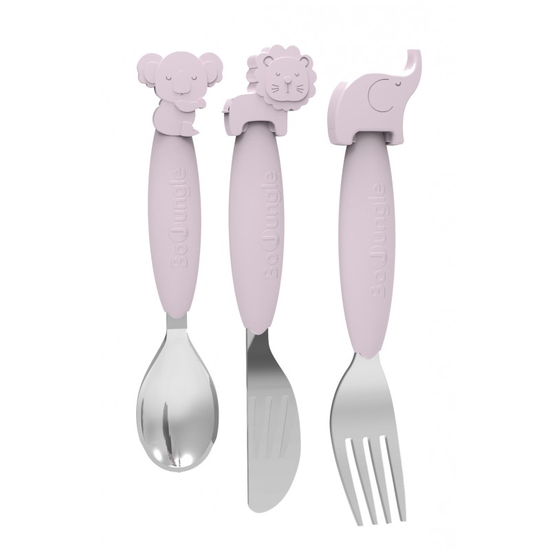 Set hranire bebe si diversificare din silicon, Bo Jungle, 1 baveta, 1 farfurie intinsa, 1 bol cu ...