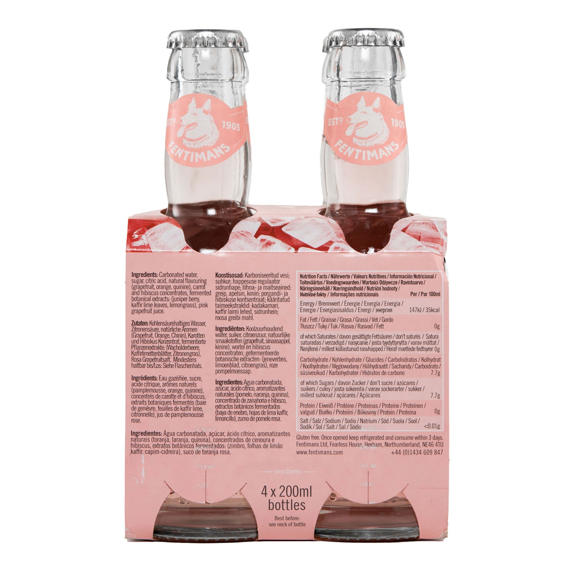 Apa tonica Fentimans Pink Grapefruit 4 x 200 ml - eMAG.ro