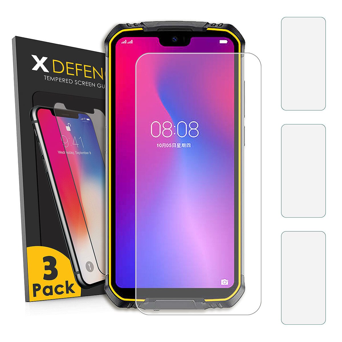 Set 3 folii de protectie, xDefence, Sticla hibrida, Compatibil cu ...