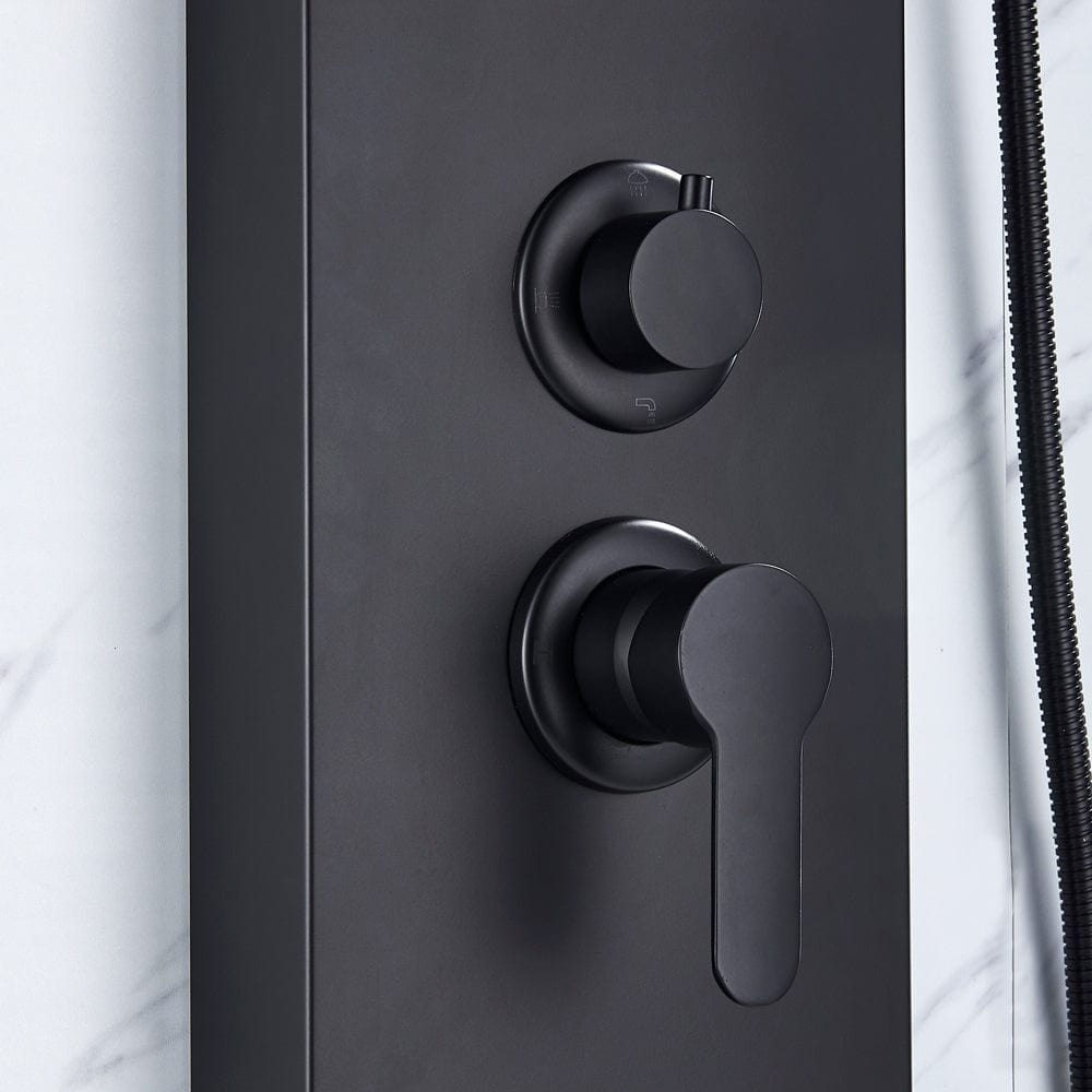 Panel de Dus cu efect de ploaie si jeturi cu masaj, sistem LED, culoare ...