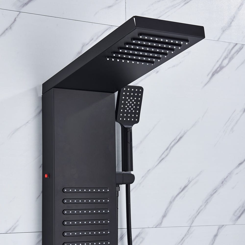 Panel de Dus cu efect de ploaie si jeturi cu masaj, sistem LED, culoare ...