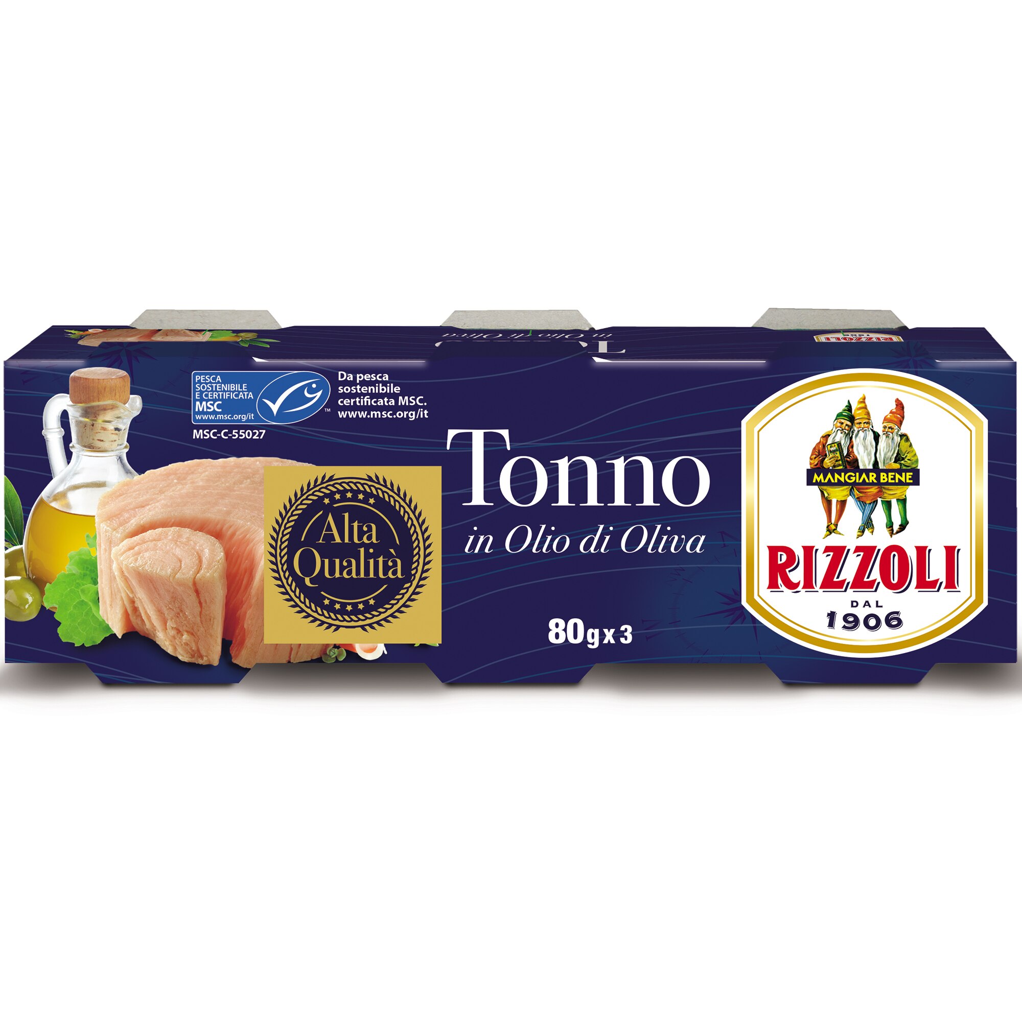 Ton in ulei de masline Rizzoli 3x80 g - eMAG.ro