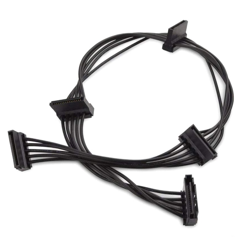 Cablu PowerTech, CAB-W038, SATA la 4 x SATA, 15 pini, 40 cm, Negru ...