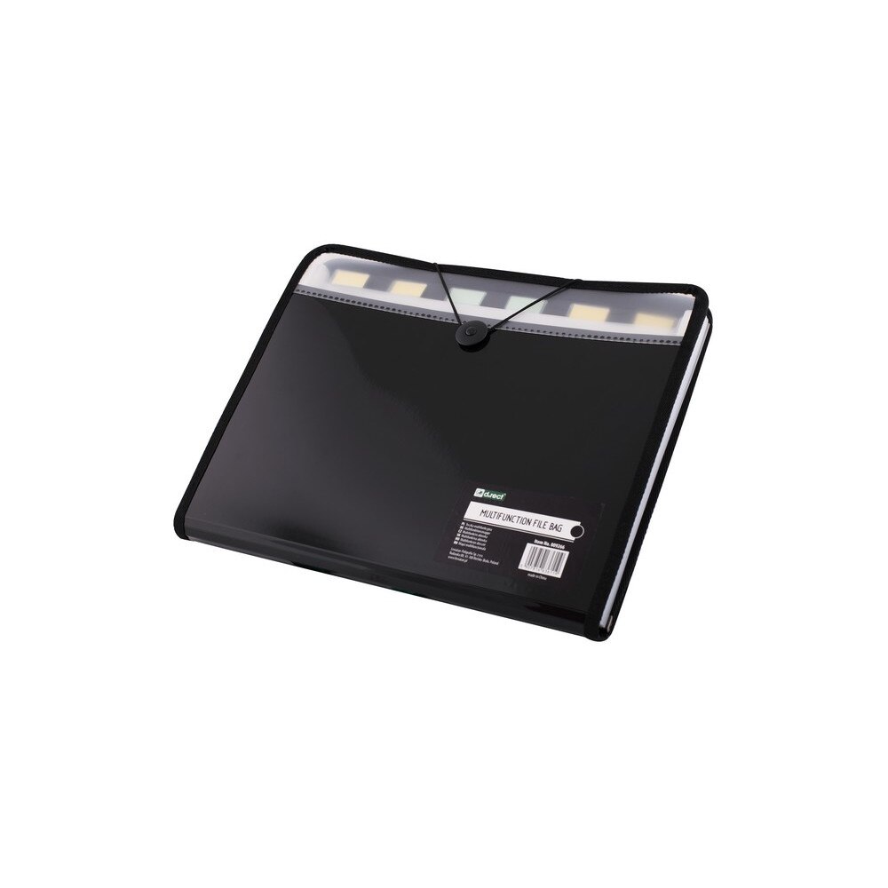 Mapa, D.Rect, A4, 7 compartimente, Negru/Transparent - eMAG.ro