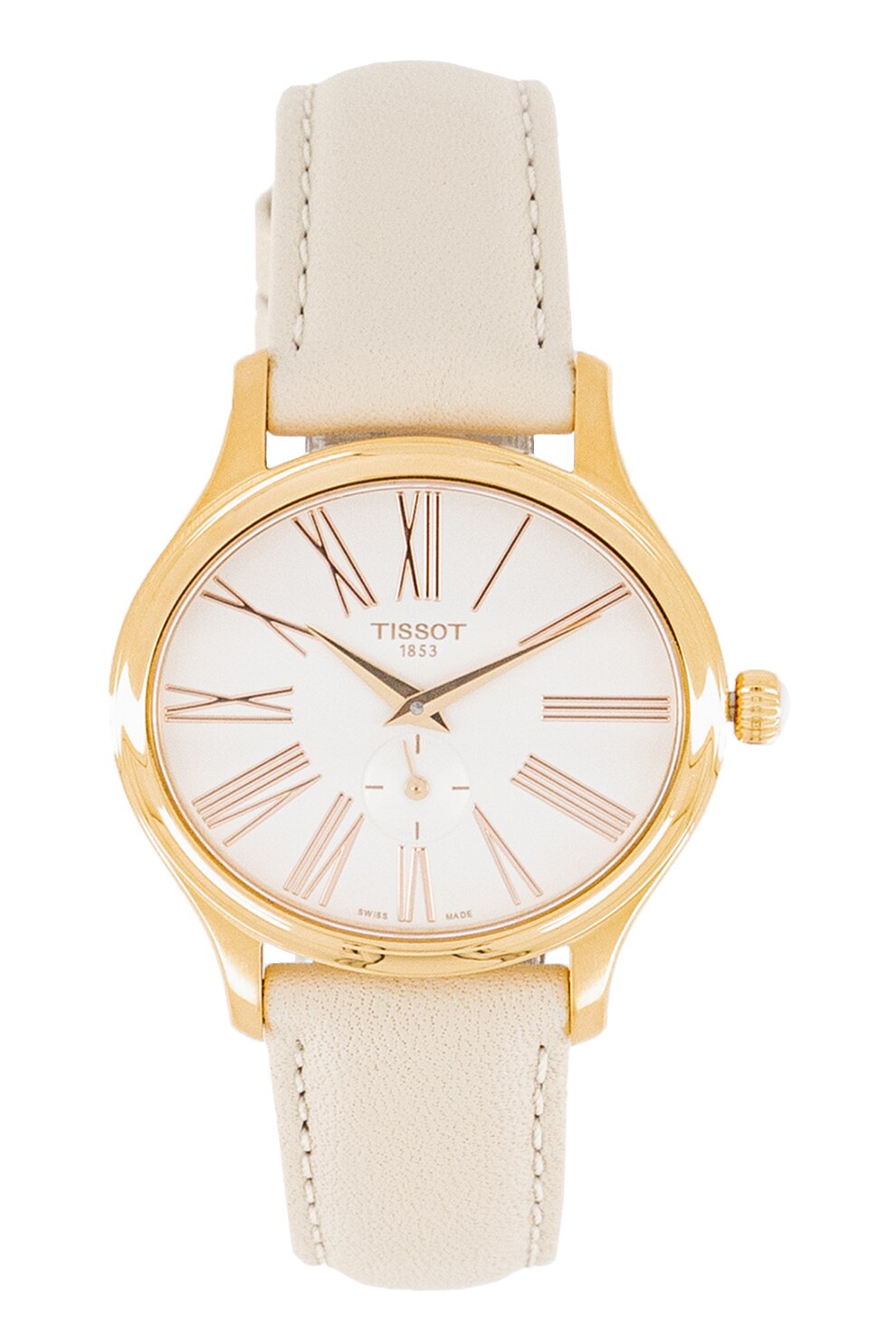 Tissot, Bőrszíjas kvarc karóra logós számlappal, Aranyszín, Tevebarna ...