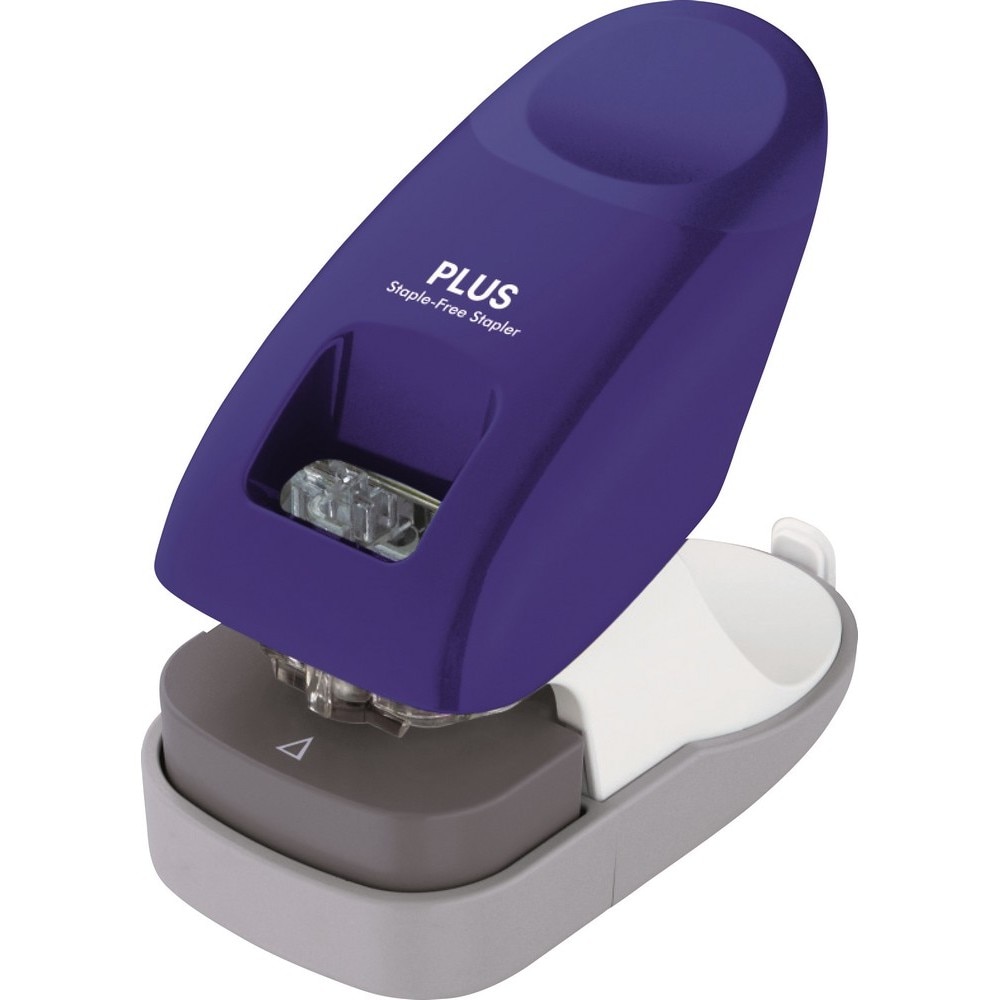 Capsator de birou Plus, Fara capse, Sigur pentru copii, Albastru ...