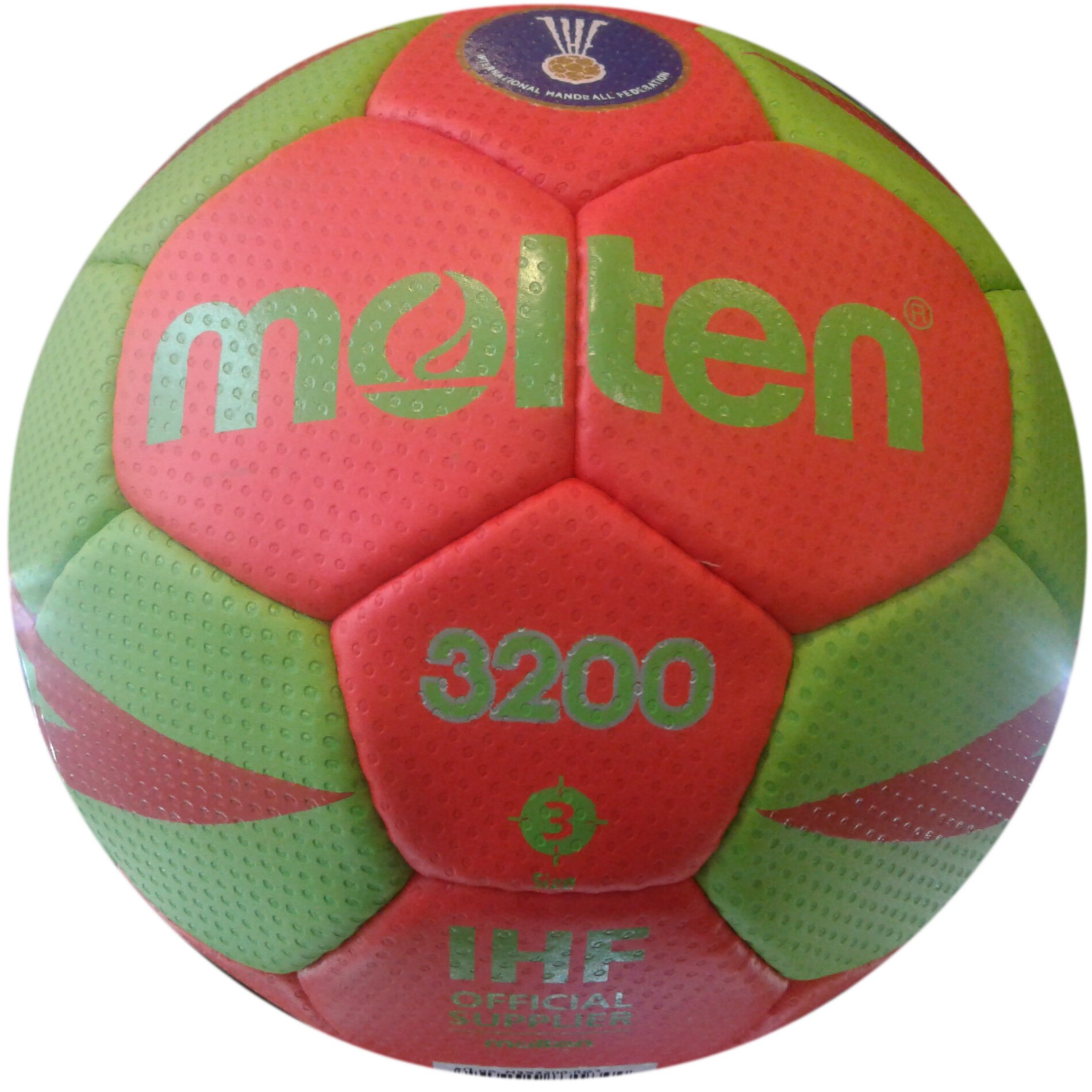 Minge handbal Molten H3X3200-RG, marime 3, aprobata IHF, pompa inclusa ...