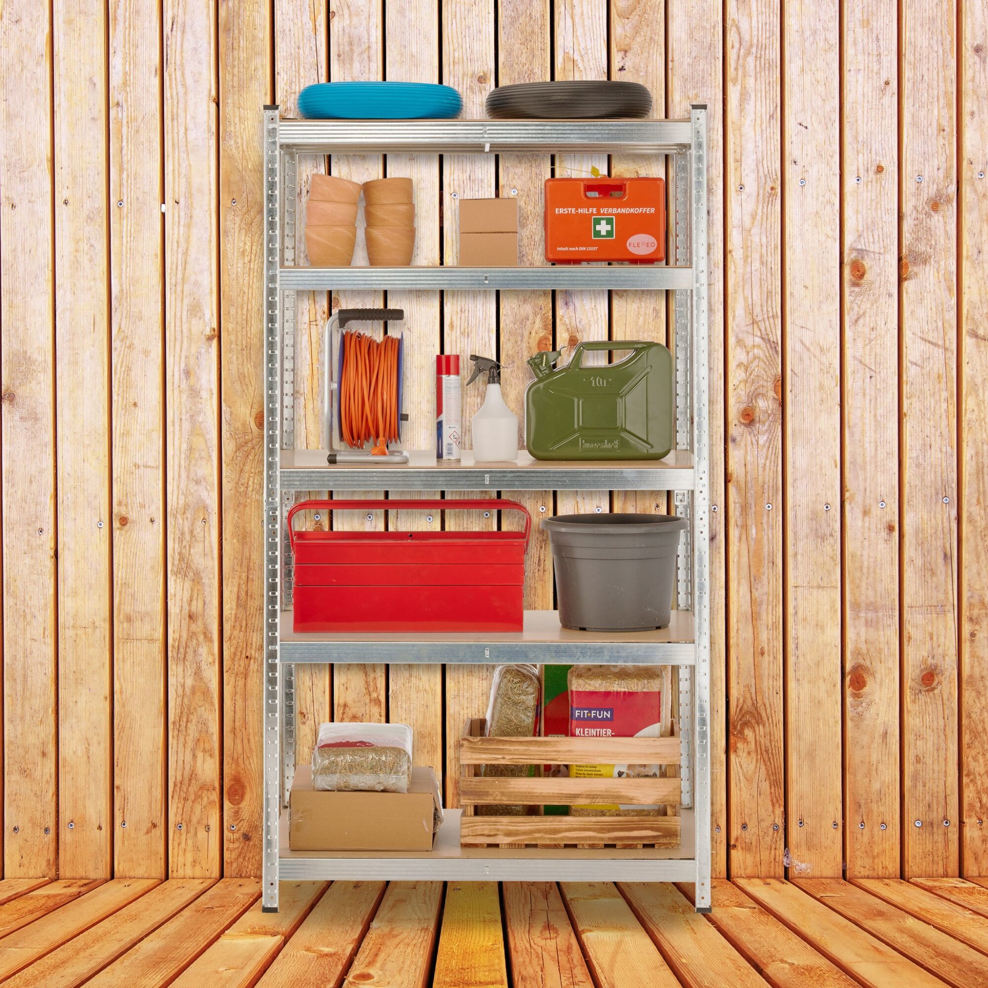 Raft metalic cu 5 polite, dimensiuni 180 x 100 x 60 cm, capacitate ...