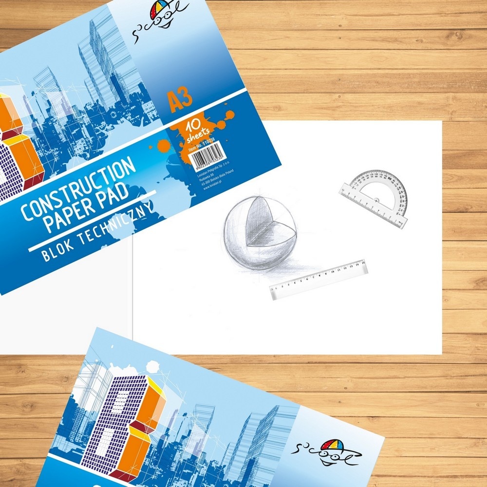 Bloc tehnic de desen A3, S'COOL, 160 g/m², 10 foi, Alb - eMAG.ro