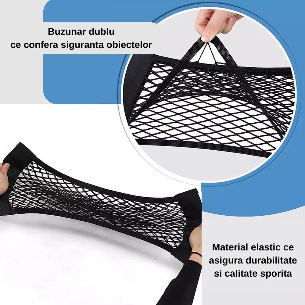 Plasa elastica pentru masina, organizator portbagaj tip buzunar cu scai ...