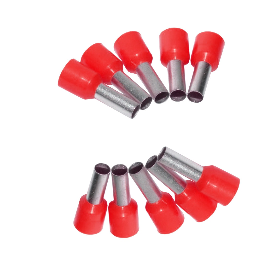 Set 10 bucati pin terminal pentru cablu E1008 elSales ELS-E1008, rosu ...