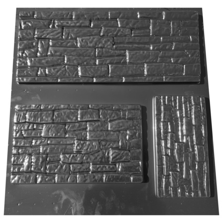 Set 3 matrite piatra decorativa, model 2, plastic ABS, negru - eMAG.ro