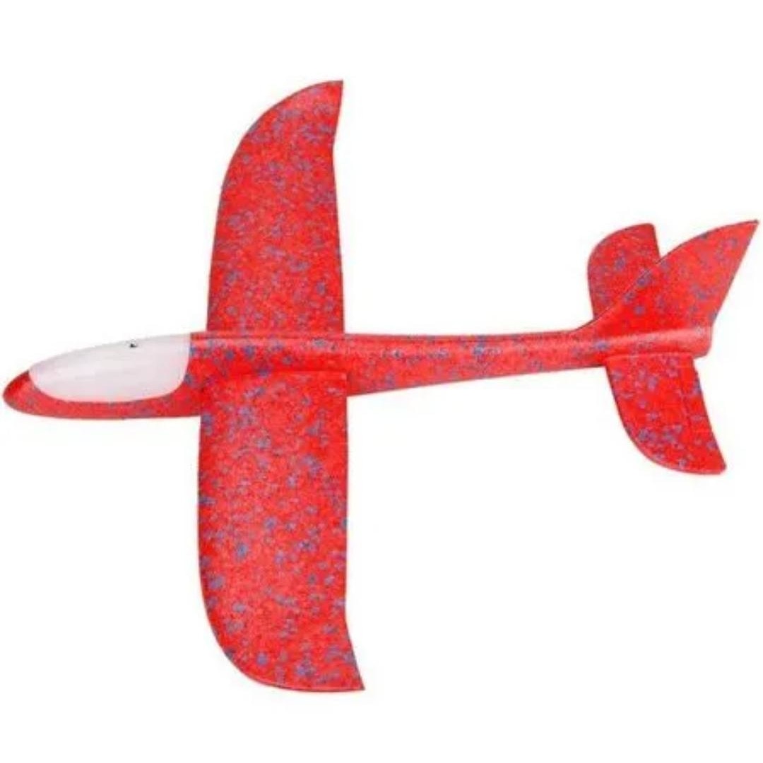 Avion planor din polistiren, cu luminite LED, ROSU 49x47x6 cm - eMAG.ro
