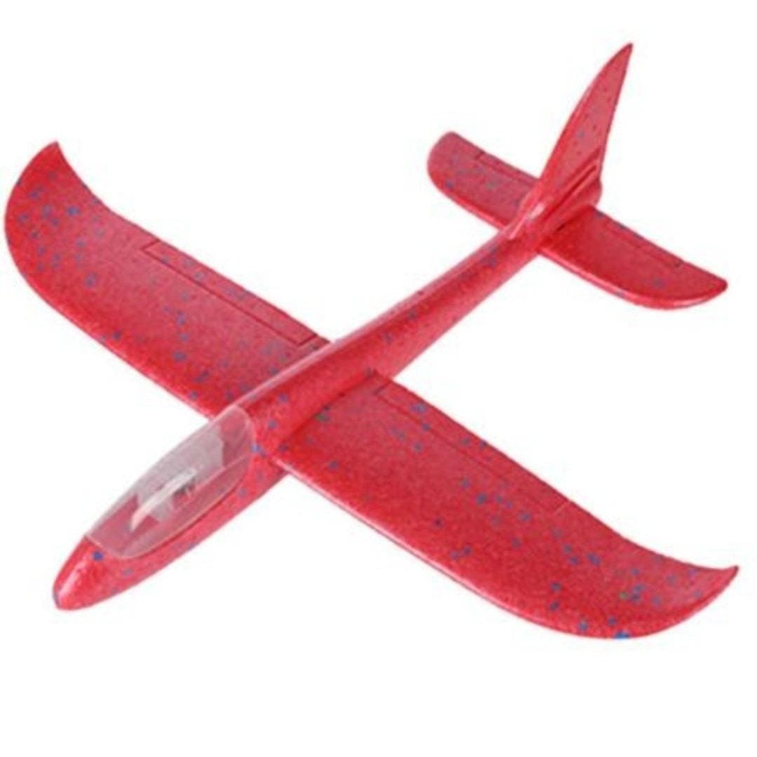 Avion planor din polistiren, cu luminite LED, ROSU 49x47x6 cm - eMAG.ro