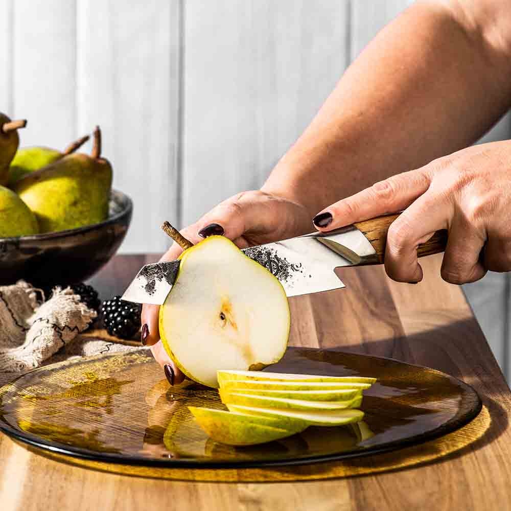 Cutit de bucatar Style de Vie Forged, Otel forjat, Argintiu/Maro - eMAG.ro