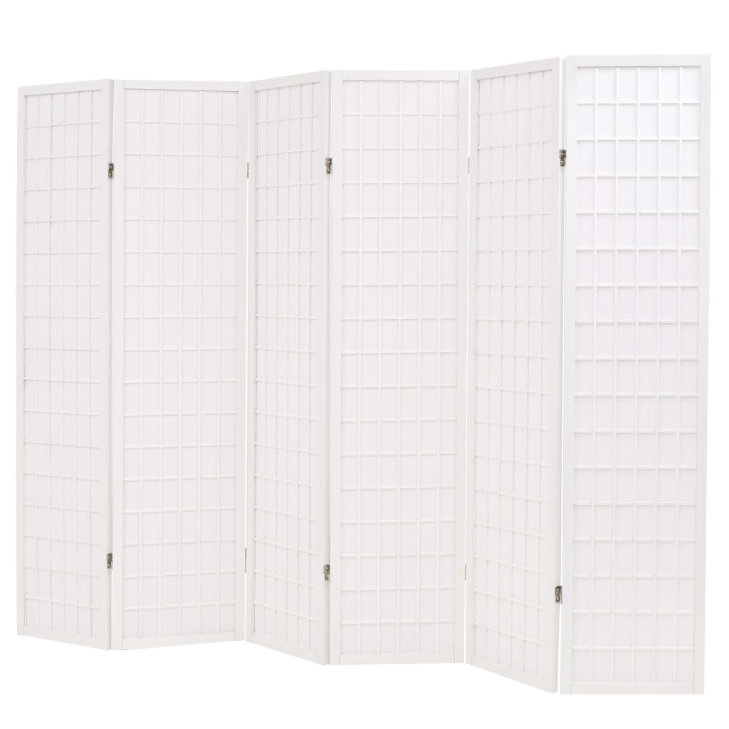 Paravan pliabil cu 6 panouri, Elegant, stil japonez, 240x170 cm, Alb ...