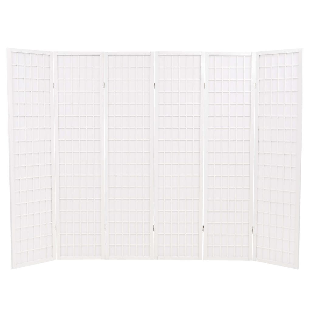 Paravan pliabil cu 6 panouri, Elegant, stil japonez, 240x170 cm, Alb ...
