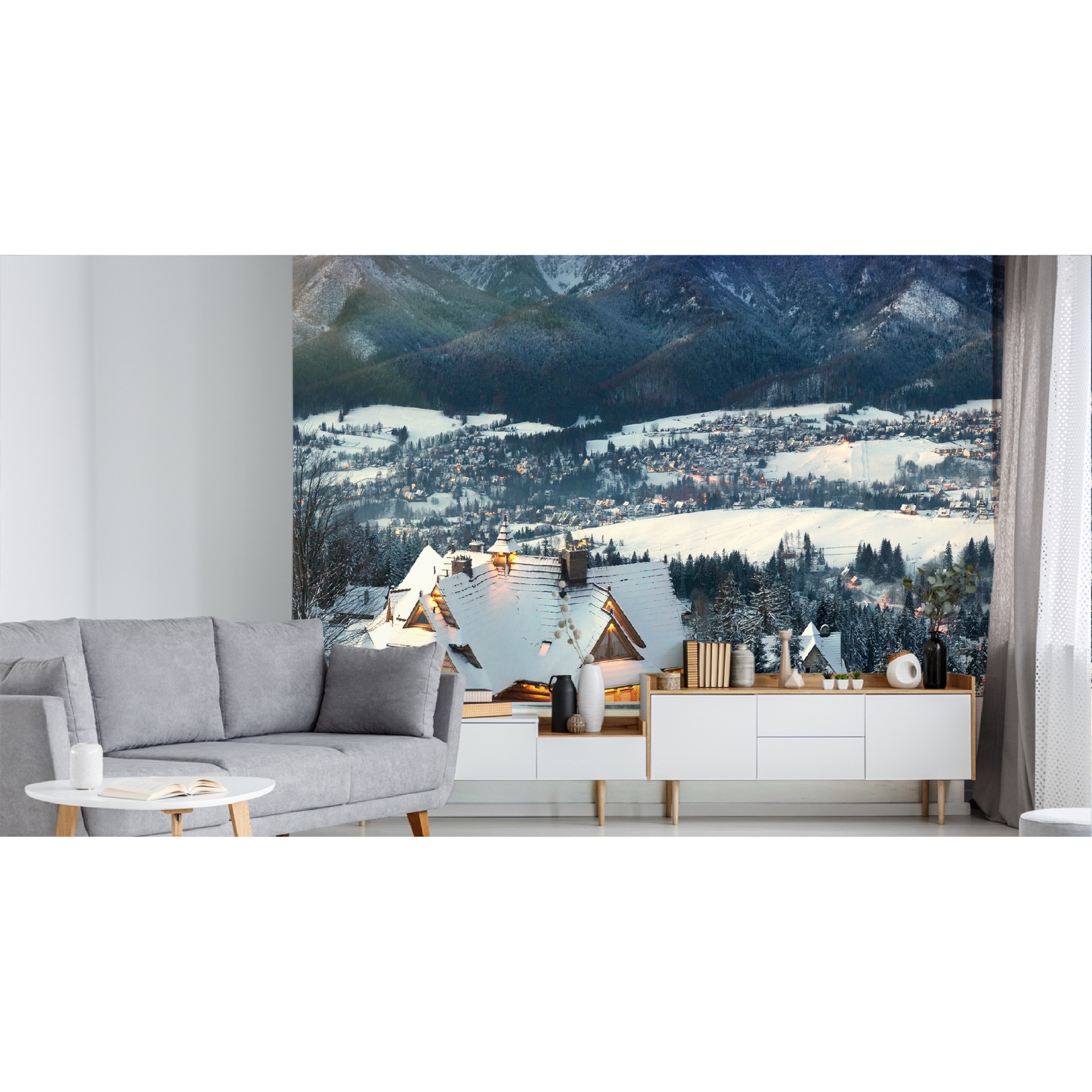 Fototapet Apus Zakopane Munti Peisaj 3D 180 x 120 cm Vlies, Cer colorat ...