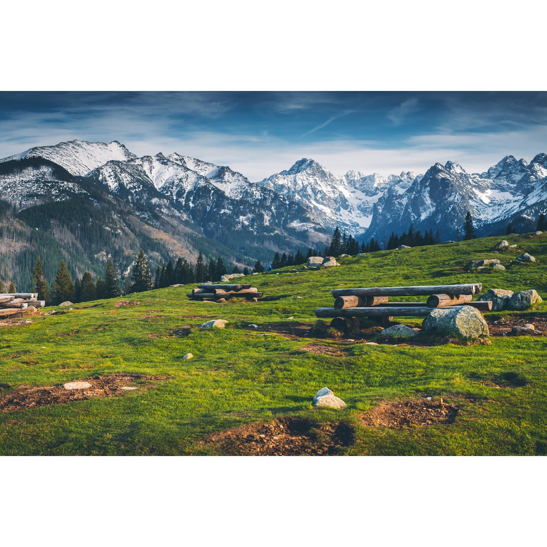 Fototapet Peisaj Muntii Tatra Poiana Cer 3D 180 x 120 cm Vlies, Modern ...