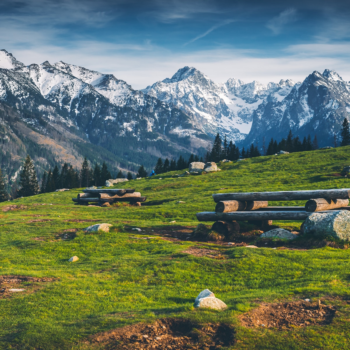 Fototapet Peisaj Muntii Tatra Poiana Cer 3D 270 x 180 cm Vlies, Modern ...