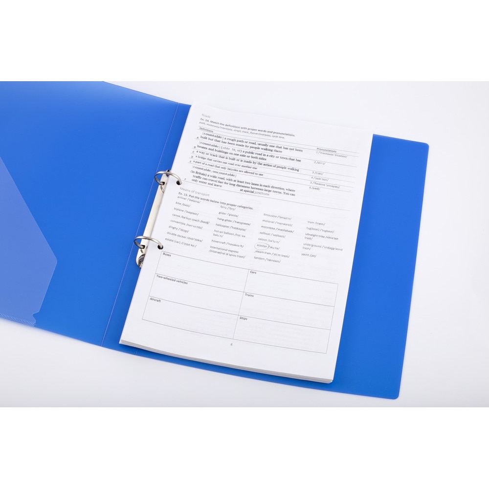 Dosar D.RECT, Format A4, Cu buzunar, Ichidere cu inel, Polipropilena ...