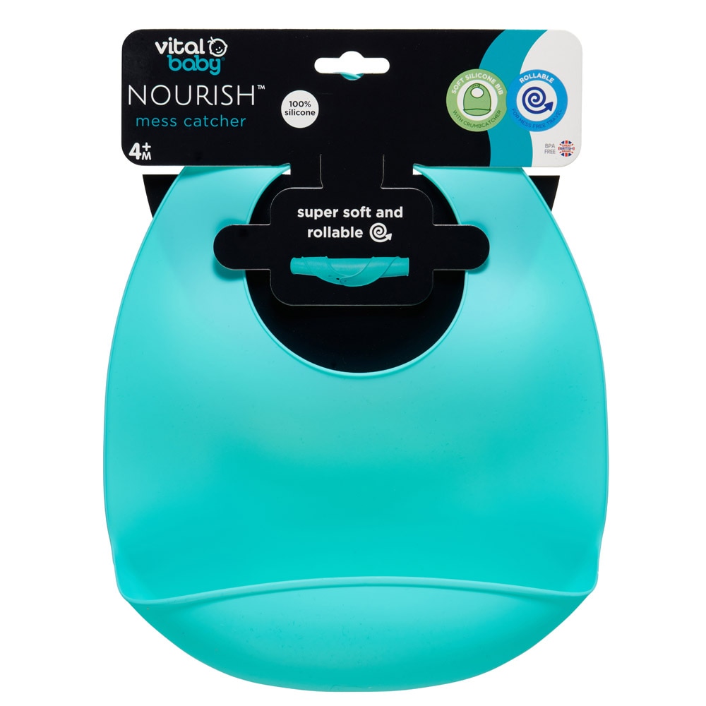 Baveta din silicon verde Vital Baby - eMAG.ro