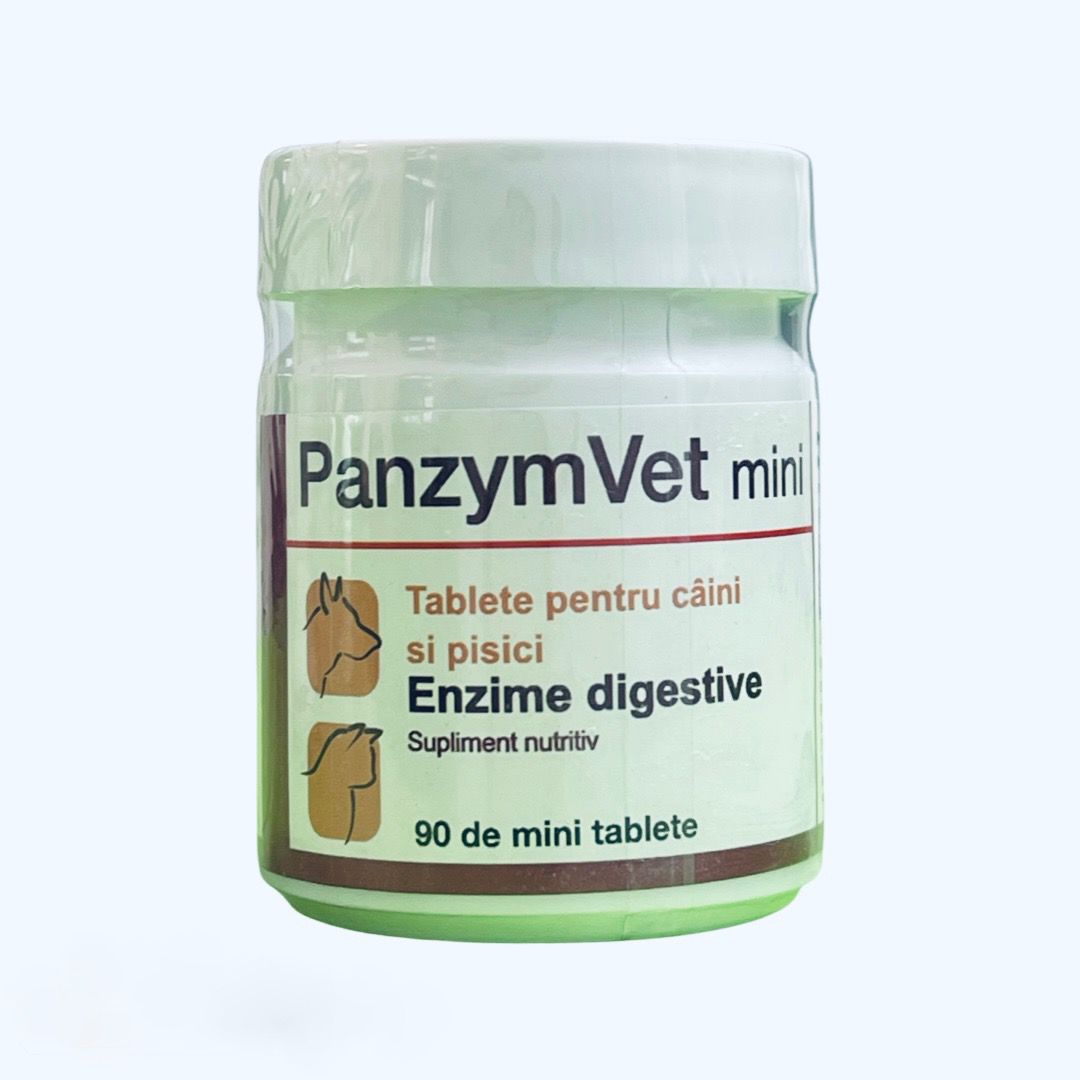 Suport digestiv pentru caini si pisici, Panzym Vet mini, 90 tablete ...