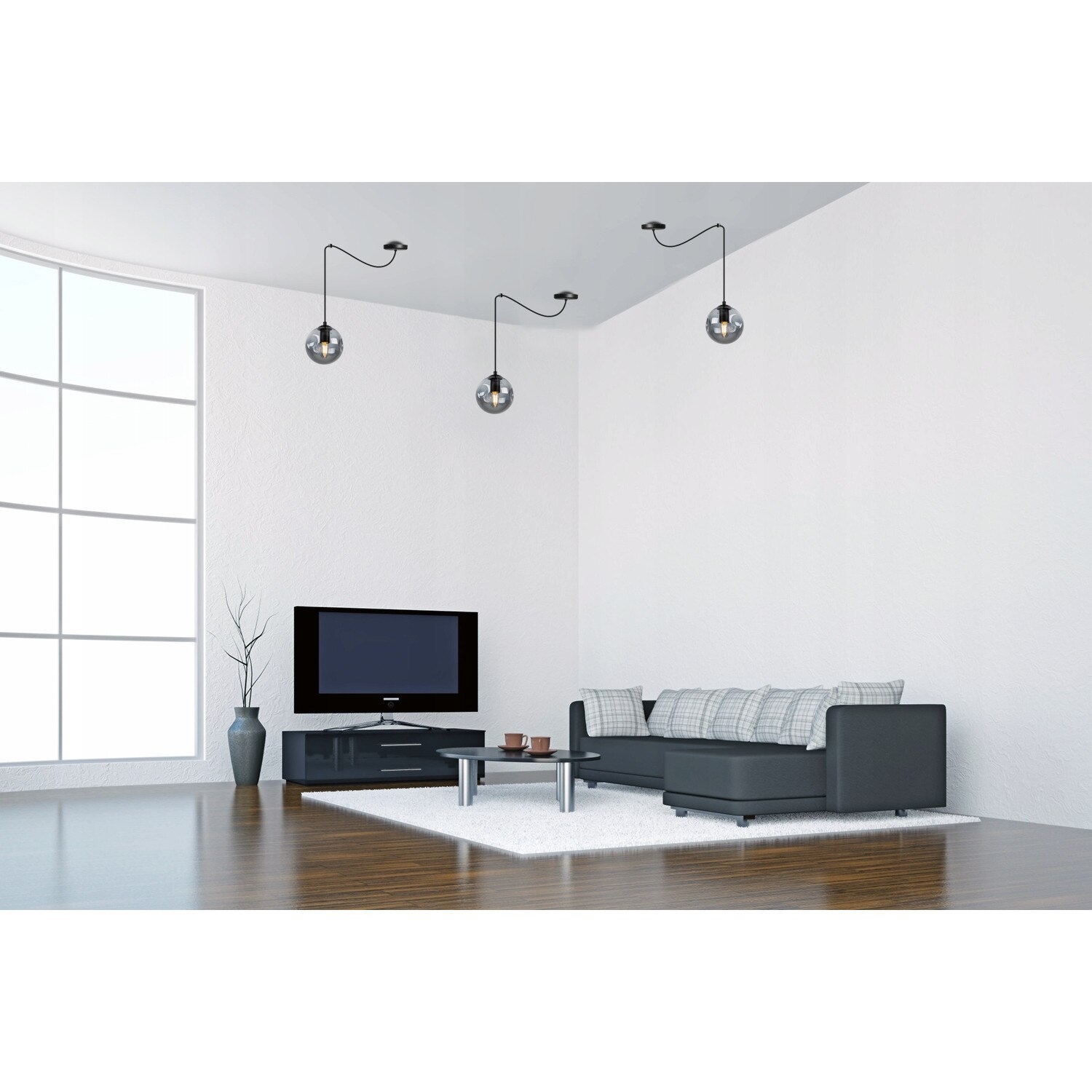 Lustra stil spider, reglabile, Sticla, Negru, 200cm, SPIDER MONAKO 2385 ...