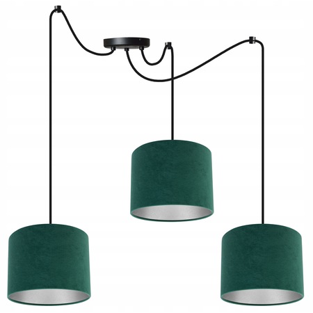 Lustra stil spider, 3 brate reglabile, Textil, Verde, 200cm, SPIDER ...