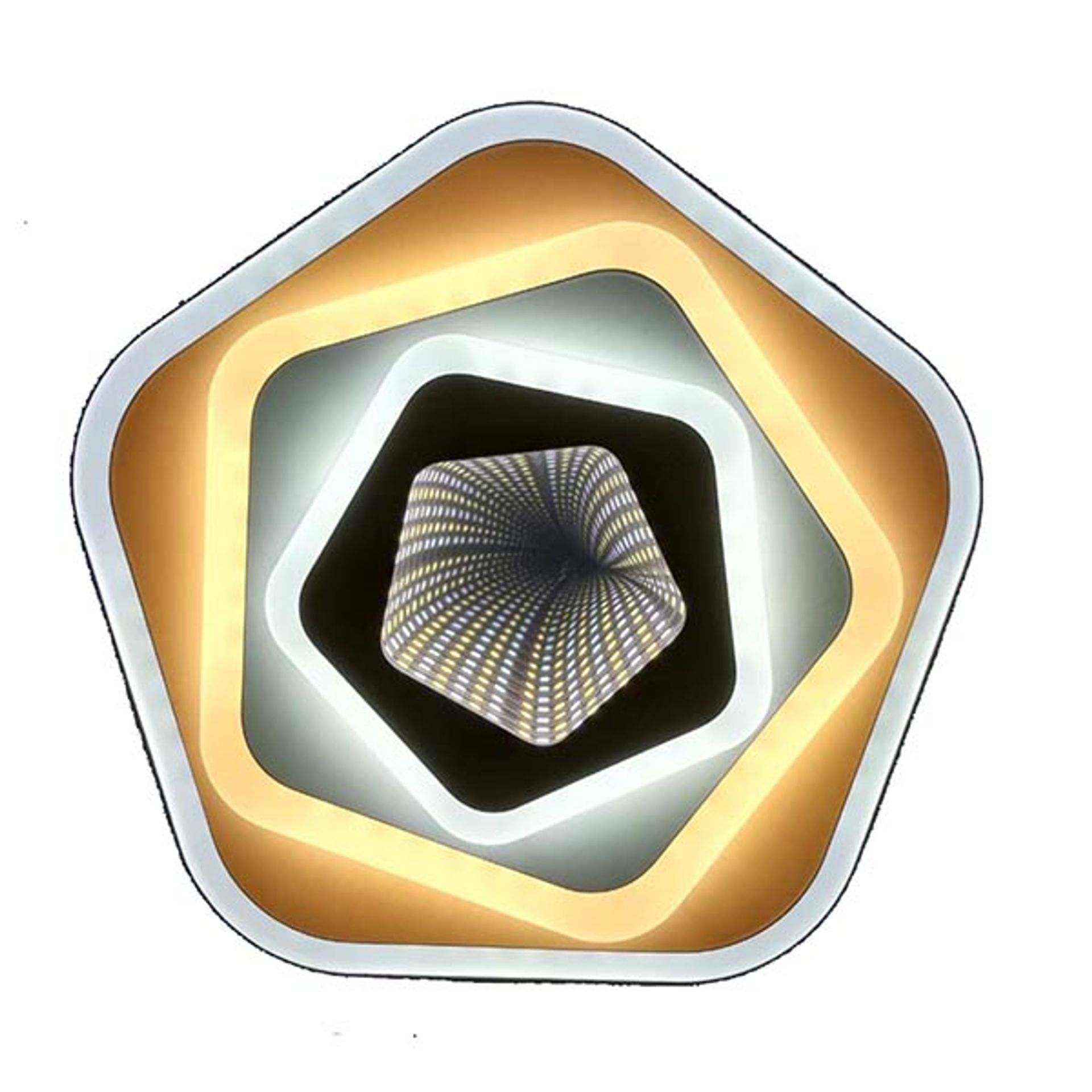 Lustra led moderna mijloc 3D, Ultra Slim, schelet alb, ruihe8107 ...