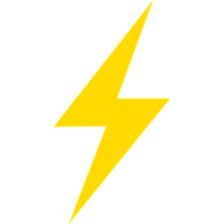 Sticker decorativ, Duragon, perete, Fulger, galben, 24 bucati, 10.5x9 ...