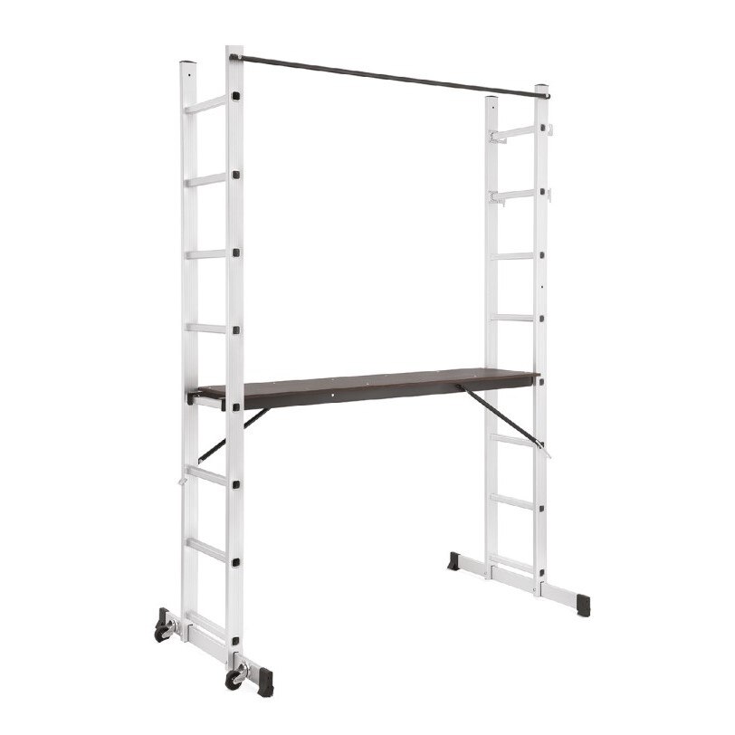 Schela profesionala din aluminiu 2x8 trepte cu platforma de lucru, inaltimea maxima platforma 0. ...