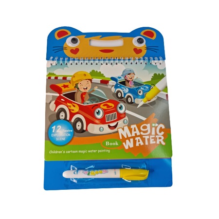 Carte de colorat cu apa Magic Water Book, Invisible ink, Masini - eMAG.ro