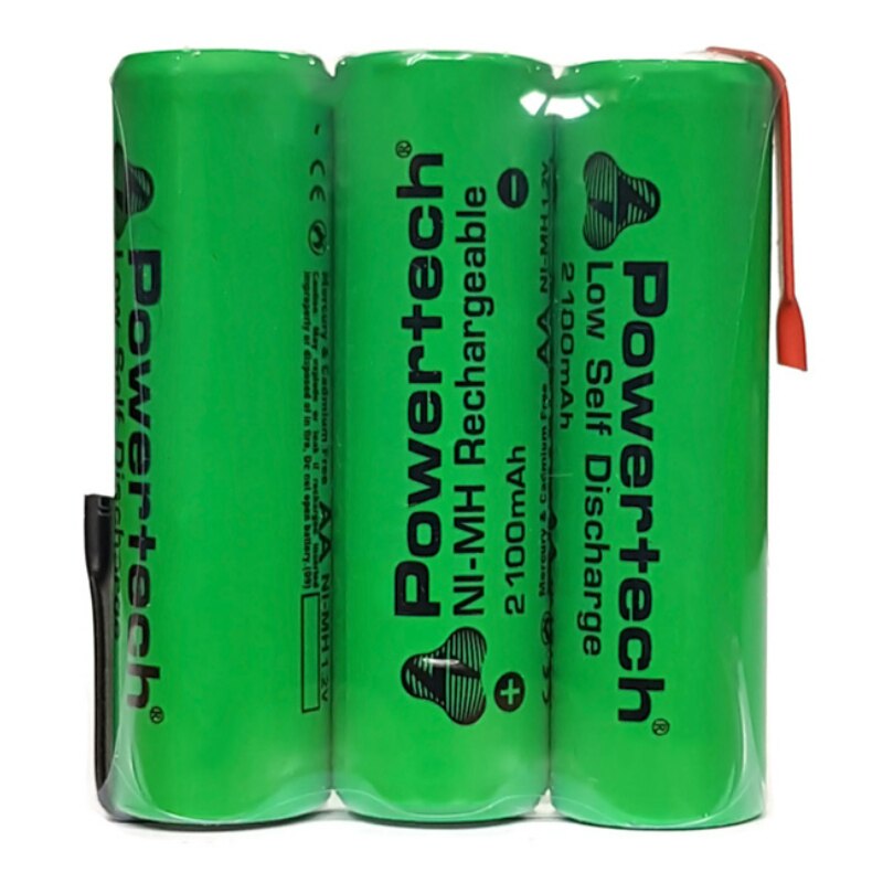 Set 3 baterii reincarcabile, PowerTech, 2100 mAh, AA HR6, 3.6 V - eMAG.ro
