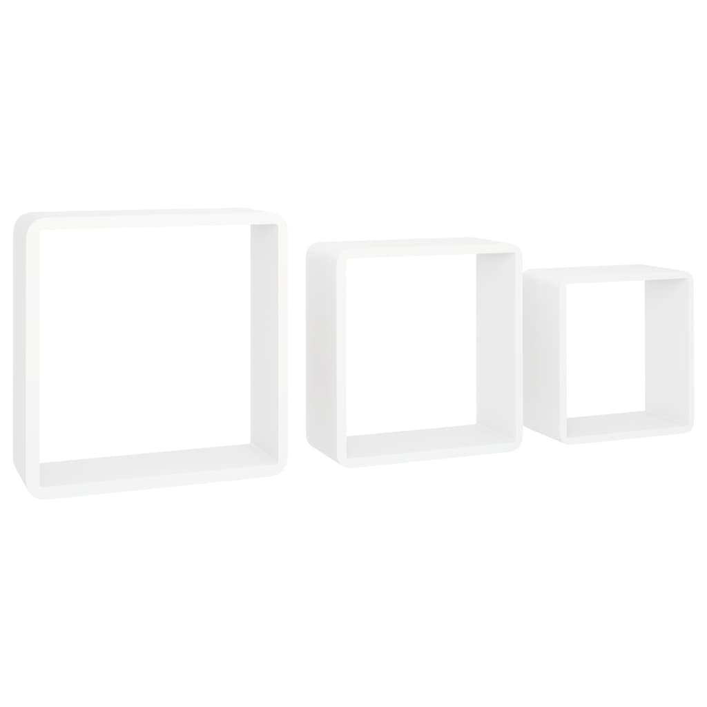Set 3 Rafturi cub de perete, alb, MDF, Elegant，pentru living Mobila6224 ...