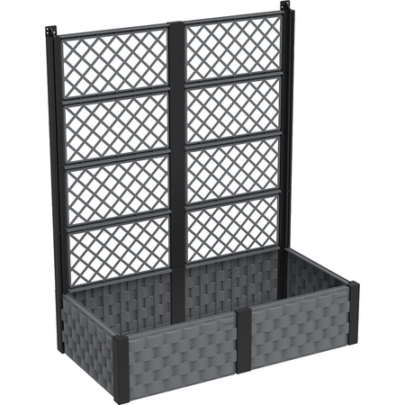 Ghiveci cu spalier, Duramax, Plastic, 110x55 cm, Gri antractit - eMAG.ro