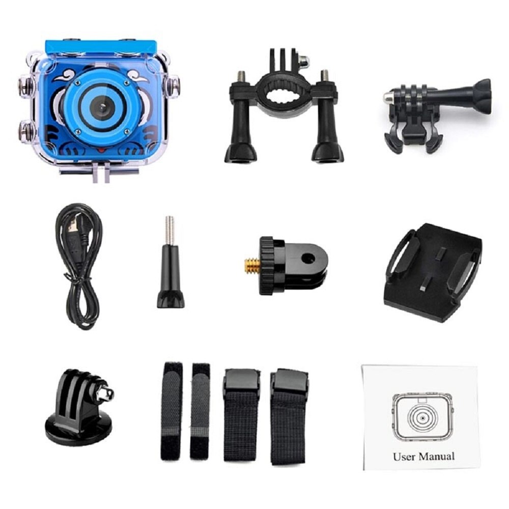Camera foto-video digitala cu jocuri pentru copii, albasta, full-hd ...