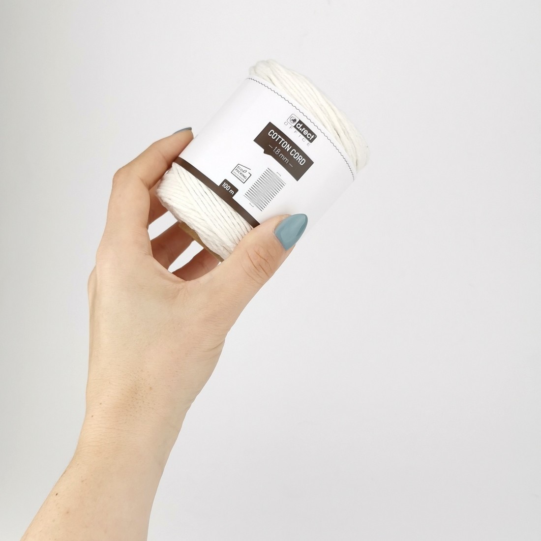 Fir textil macrame, D.Rect, Bumbac, 1.8mm / 100m, Alb - eMAG.ro