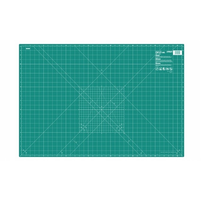 Plansa de taiere cu marcaj, Olfa, CM-A1-RC, 2 fete, 940 x 630 mm, Verde - eMAG.ro
