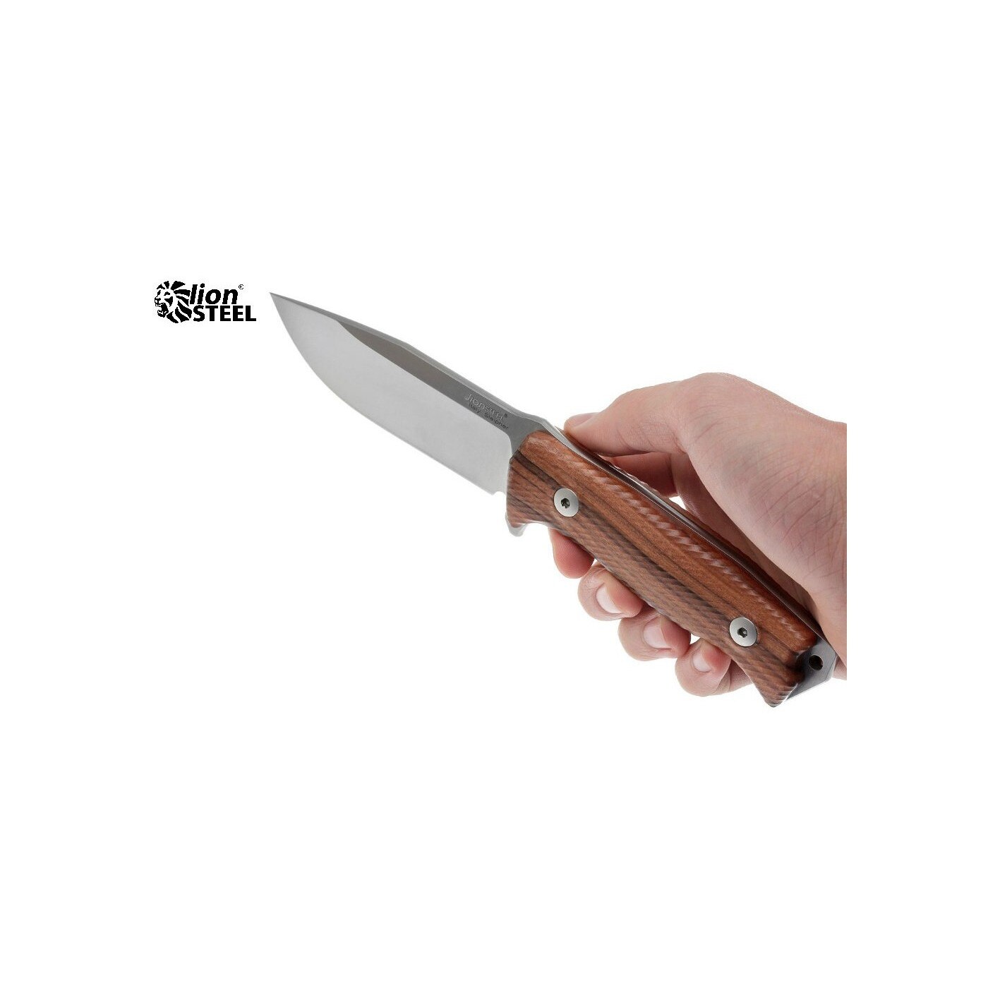 Cutit LionSteel M5, maner lemn de mahon Santos, lama Bohler Sleipner ...