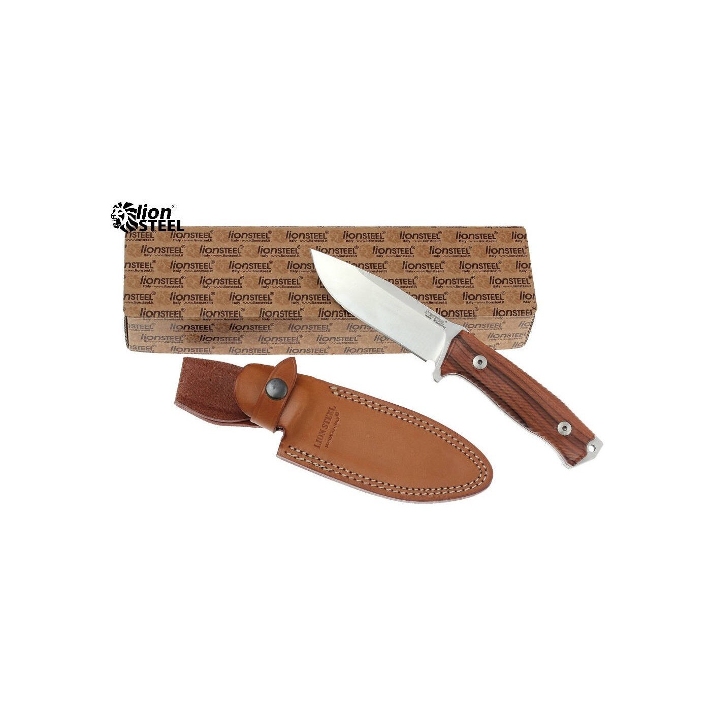 Cutit LionSteel M5, maner lemn de mahon Santos, lama Bohler Sleipner ...