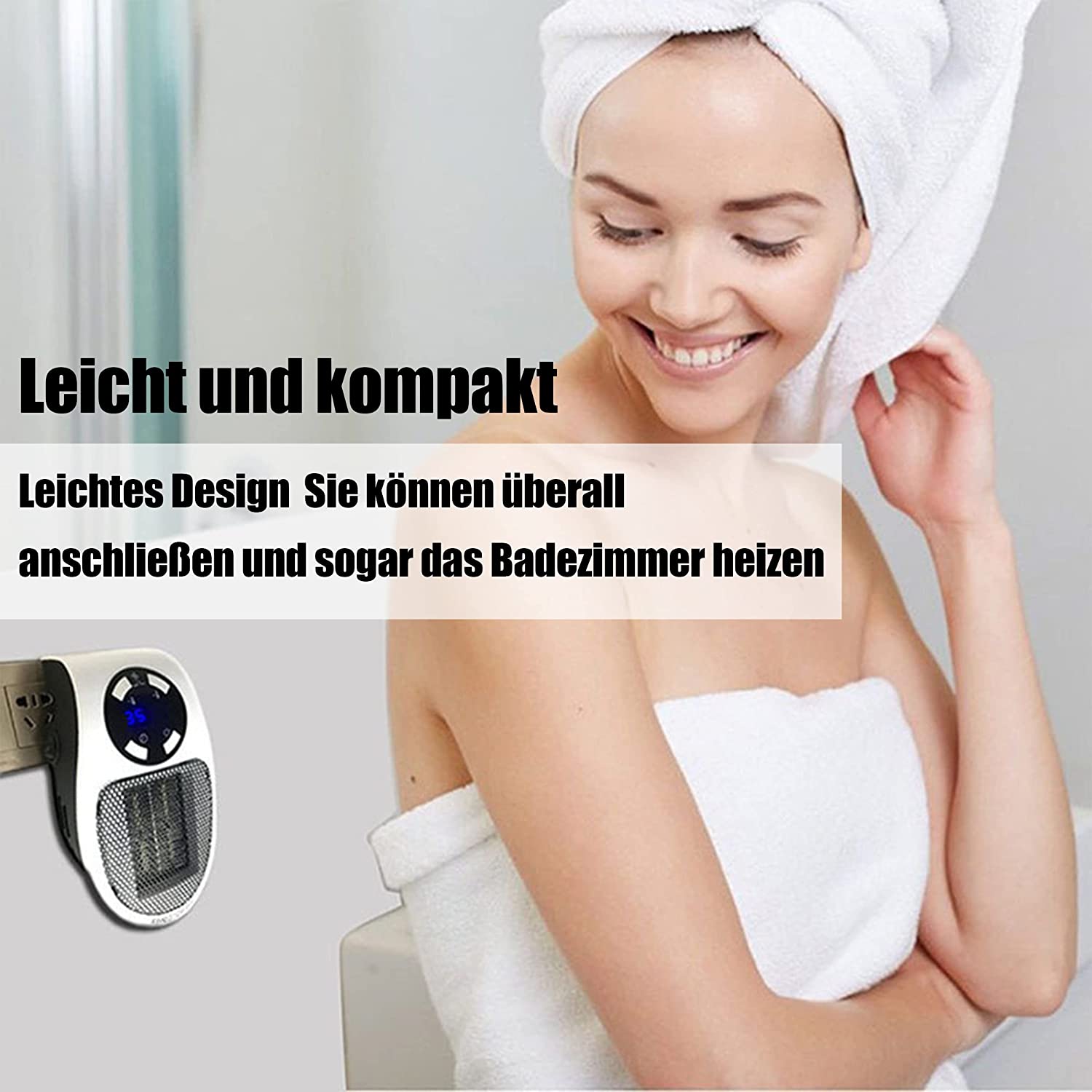 Mini incalzitor electric, LaiXiaoBei, 500 W, Reglabil, Display LED ...