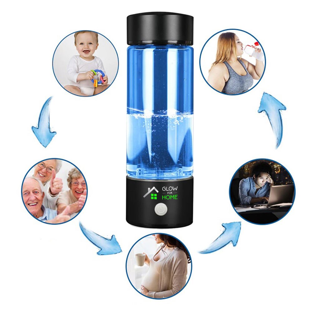 Sticla generator apa hidrogenata, GlowforHome, ionizare, hidrogen ...