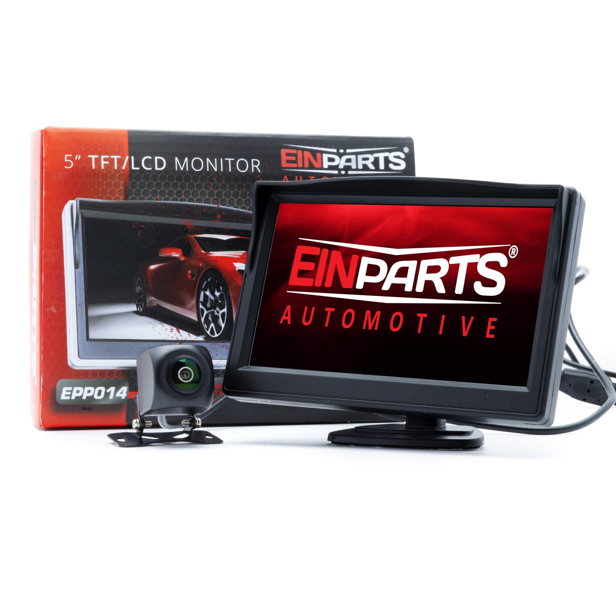 Tolató videokamera, EinParts Automotive, HD, TFT LCD képernyő, 5 ...