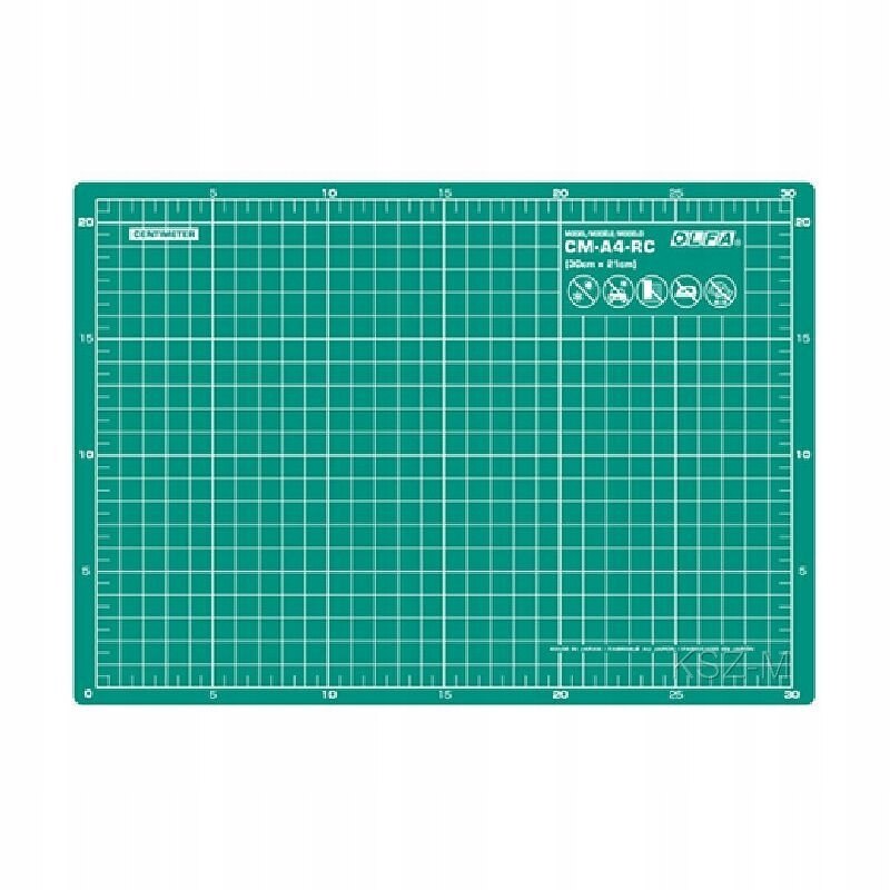 Дъска за рязане с маркировка, Olfa, CM-A4-RC, 2 страни, 320 x 225 mm, зелена - eMAG.bg