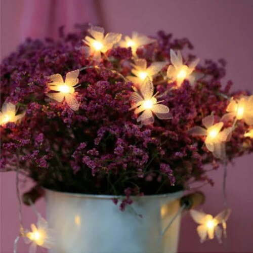 Instalatie incarcare solara, 5m, 50 LED multicolor fluturi Fairy - eMAG.ro
