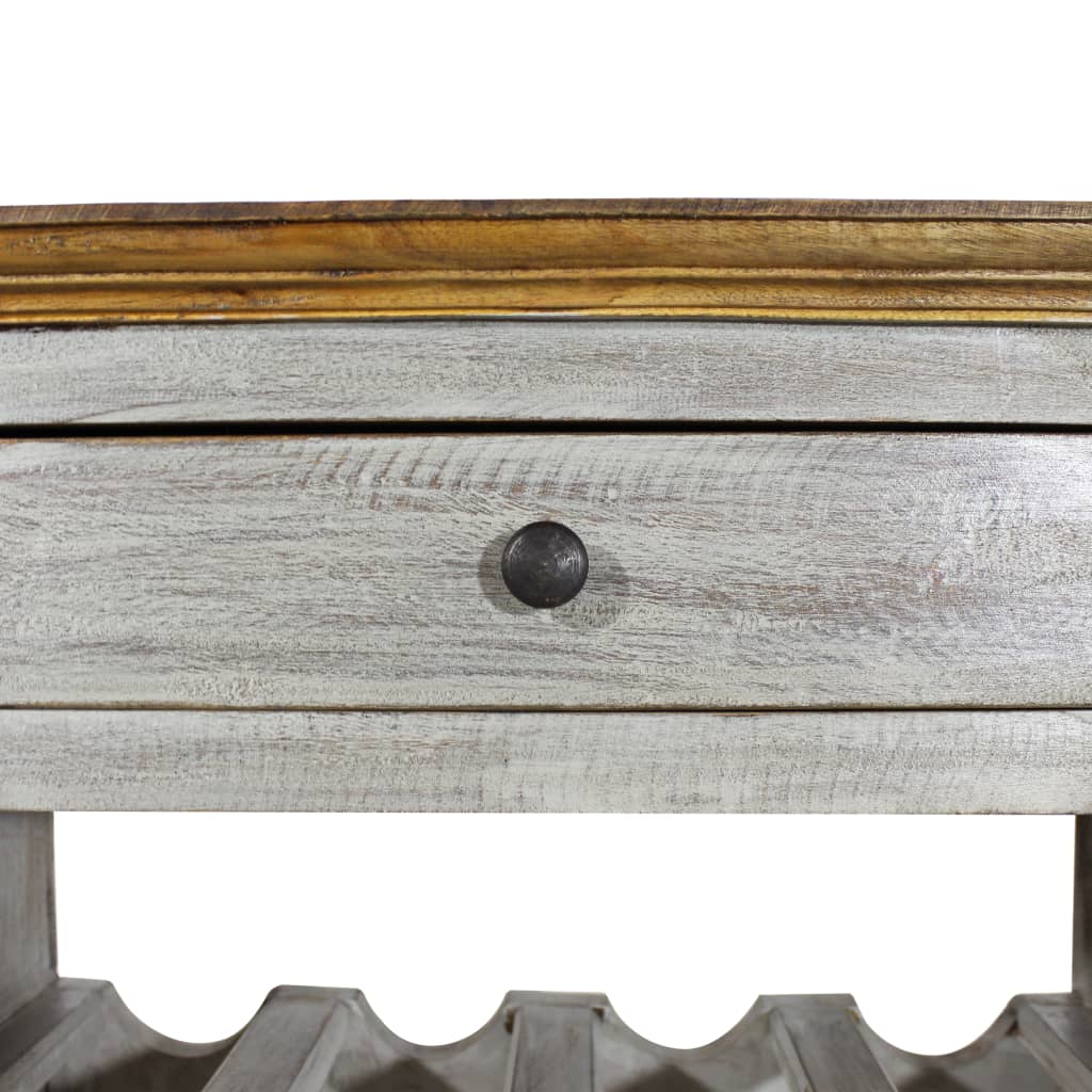 Suport sticle de vin, lemn masiv reciclat, 55 x 23 x 85 cm, 12,6 kg ...